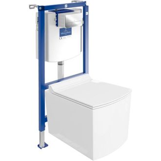 Villeroy & Boch Villeroy&boch - villeroy&boch wc Set mit Vorwandelement, Wand-WC und Sp&uuml;lknopf