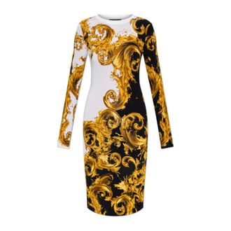 Versace Jeans Couture Femme, Robes, Multicolore, Taille: 36 FR Barocco Print Midi Dress