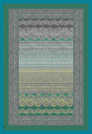 Bassetti BRUNELLESCHI Plaid aus 100% Baumwolle in der Farbe Gr&uuml;n V4, Ma&szlig;e: 135x190 cm - 9291763