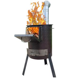 Generic Kleiner Outdoor Holzofen Robust Gartenofen Terrassenofen mit Schornsteinrohren, Camping Ofen Holz zum Heizen und Kochen mit Abnehmbare Beine, f&uuml;r Gart