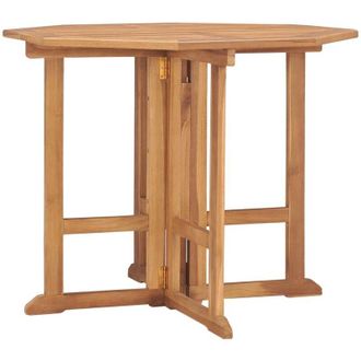 vidaXL vidaXL Table &agrave; d&icirc;ner pliable de jardin &Oslash;90x75 cm Bois de teck solide