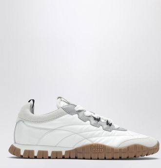Miu Miu White Tyre sneakers in technical fabric and suede