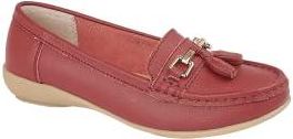 Jo & Joe Mocassins larges en cuir avec pampilles plates pour femme, cerise, 37 EU