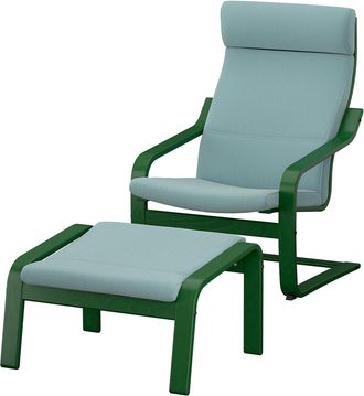 IKEA PO&Auml;NG Sessel und Hocker