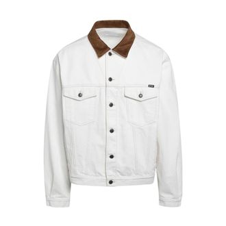 Prada Alte Jeansjacke mit Lederdetails - - Jackets - Herren - Wei&szlig; - S