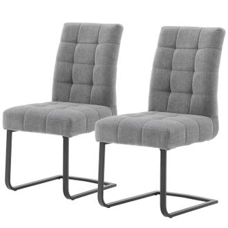 Fredriks home24 Freischwinger Stawley 2er Set Typ B 48 x 96 x 64cm Grau/Lichtgrau