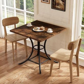 Tribesigns Tribesigns Esstisch f&uuml;r 4 Personen, 80 cm, Landhausstil, Quadratischer SmalK&uuml;chentische f&uuml;r Esszimmer, Wohnzimmer, K&uuml;che, braun (nur Tisch)