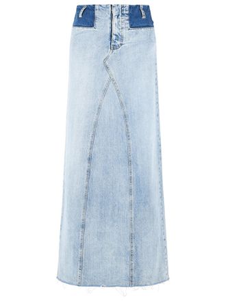 Maison Margiela Jupe longue en denim bleu clair