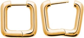 Brillaxis Créoles carré plaqué or 14 mm