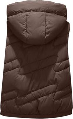 Generic 2026 Vestes pour femmes, gilet court &eacute;l&eacute;gant &agrave; coupe ajust&eacute;e avec veste l&eacute;g&egrave;re sans manches, v&ecirc;tements dext&eacute;rieur de couleur unie pour un, caf&eacute;, XXL