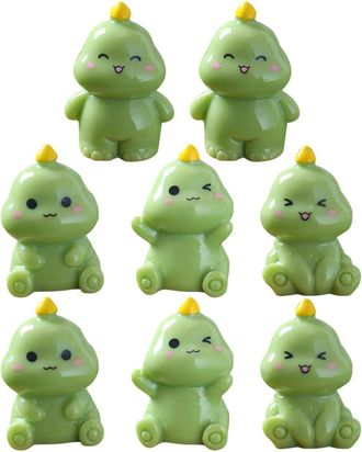 Yarnow Miniatur Dinosaurier Figuren 8 St&uuml;ck aus Kunstharz Kleine Garten Dekoration f&uuml;r Minigarten Terrasse und Balkon Langlebige Miniatur Dino Statuen