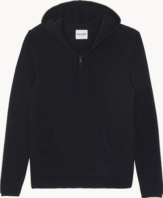 Kujten Pull capuche zip cachemire jersey, 6 fils - Pull John