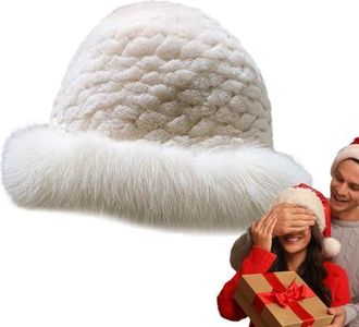 Generic Bonnet en fausse fourrure, chapeau de p&ecirc;cheur chaud pour femme en hiver, moelleux et chaud, bonnet en fausse fourrure confortable et doux pour femme e