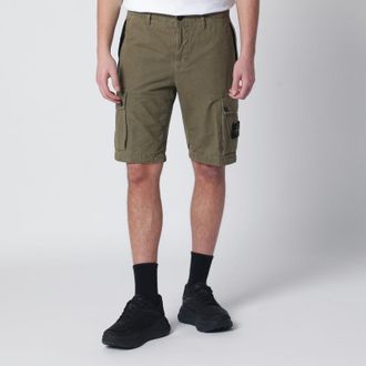 Stone Island Military green slim-fit cargo bermuda shorts