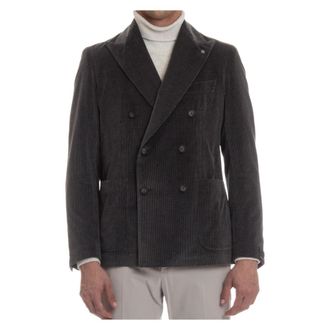 Tagliatore Montecarlo Double-Breasted Jacke - - Jackets - Herren - Grau - XL