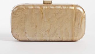 True Decadence Pochette rigide en r&eacute;sine effet marbr&eacute; - Marron
