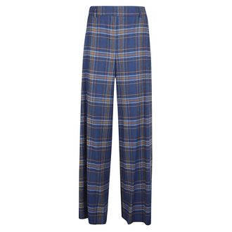 Ni&ugrave; Weite karierte Hose - - Trousers - Damen - Blau - M