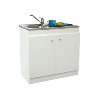 Nova Meuble sous &eacute;vier d&eacute;pliable 2 portes blanc 120x60x82 cm - Panneau de particules m&eacute;lamin&eacute; - Acc&egrave;s facile pour entretien