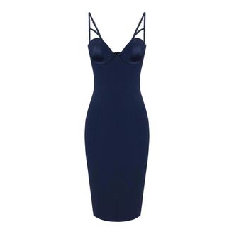 Elisabetta Franchi Leichtes Cr&ecirc;pe-Midikleid - - Dresses - Damen - Blau - M
