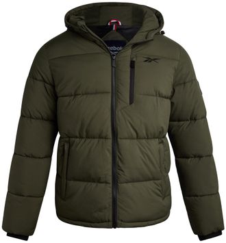Reebok Herrenjacke - wetterbest&auml;ndige Winterjacken f&uuml;r Herren, gesteppt, warm, Pufferjacke mit Kapuze und Taschen, Oliv/Blatt f&uuml;r mich (Leaf It to Me), XL