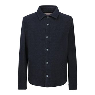 Herno Woll-Fischgrat-Overshirt - - Shirts - Herren - Blau - 2XL