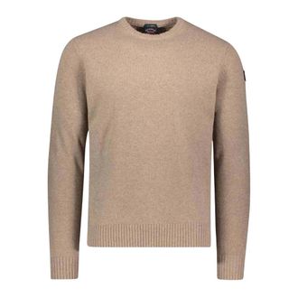 Paul & Shark Heritage Patch Tinta unita Girocollo in Re-Wool - - Knitwear - Herren - Beige - L