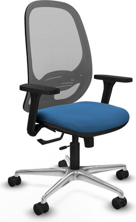 Piqueras y Crespo Hoher Arbeitsstuhl mit 3D-Armen, h&ouml;henverstellbare Lendenwirbelst&uuml;tze, ausgestattet mit Syncro/Translack und Schneideschaum, mit Rollen 65 mm, Nylon, 