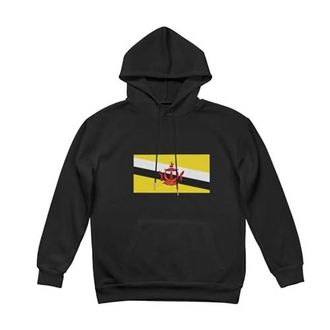 Generic Sweatshirts &Agrave; Capuche Femmes Doublure Polaire Imprim&eacute; Graphique Brunei Drapeau Pull Hoodie Hauts Streetwear Vintage Pull De D&eacute;tente Athleisure du XS A