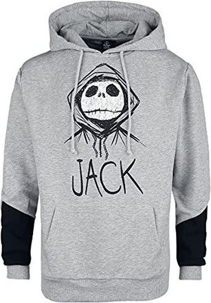 The Nightmare Before Christmas LÉtrange Noël De Monsieur Jack Jack Homme Sweat-Shirt à Capuche Gris chiné XXL