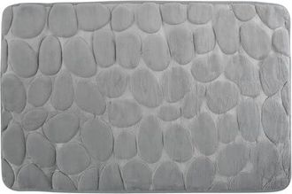MSV Badteppich Badvorleger Duschvorleger Kieselstein Badematte waschbar, schnelltrocknend, rutschfest 40x60 cm - Grau