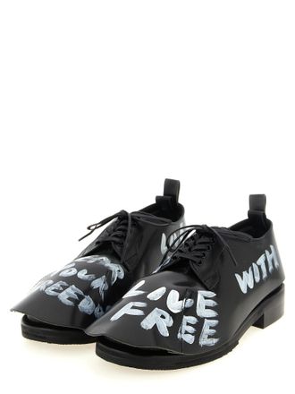 Comme Des Gar&ccedil;ons Hand-Painted Leather Oxford - Black