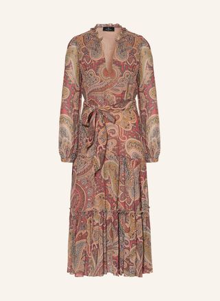 Etro Etro Kleid Mit R&uuml;schen rot