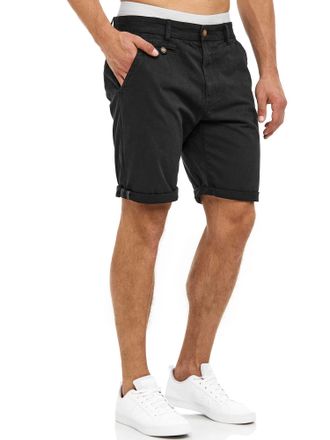 Indicode Herren Cuba Chino Shorts mit 5 Taschen aus Baumwollgemisch | Bermuda Sommershorts f&uuml;r M&auml;nner New Black, XXL