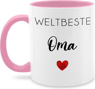 Shirtracer Tasse Tassen 325ml - Muttertagsgeschenk Omi Geschenk Weltbeste Oma Geschenkidee Großmutter I - 325 ml - Rosa - oma-tasse für omas kaffeetasse omilein 