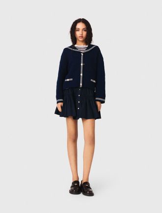 Maje Zopf-cardigan Mit U-boot-ausschnitt - Marineblau - Maje