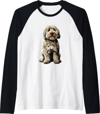 Whyitsme Design Silberne Merle Cockapoo-Hunde-Illustration Raglan