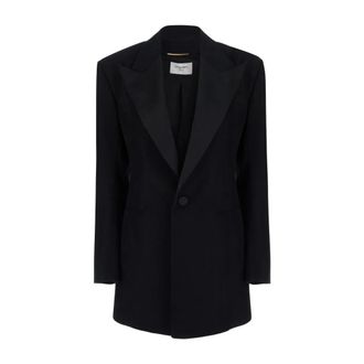 Saint Laurent Einknopf-Sakko - - Jackets - Damen - Schwarzk - L