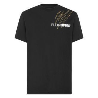 Plein Sport T-Shirt Rundhals Scratch - - Sport - Herren - Schwarzk - S