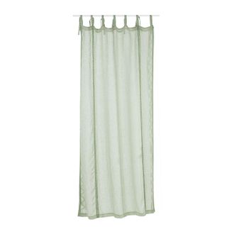 Loberon Gardine Atlantropa, romantischer Spitzensaum, aufwendig gefertigte Muster, Vintage-Look, Vorhang, Fensterdekoration, Sichtschutz, Leinen, Baumwolle, g