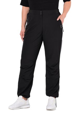Ulla Popken Damen Funktionshose, wasserabweisend, Powerstretch, Gummibund 796157 Freizeithose, schwarz, 33W / 32L