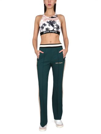 Palm Angels Logo Elastane Blend Top - Beige