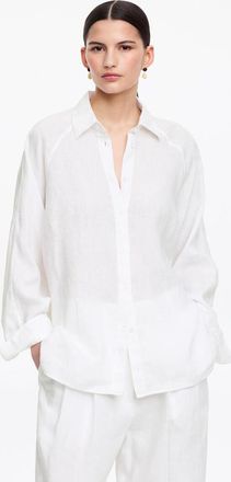 Arket Lockeres Leinenhemd -Wei&szlig;