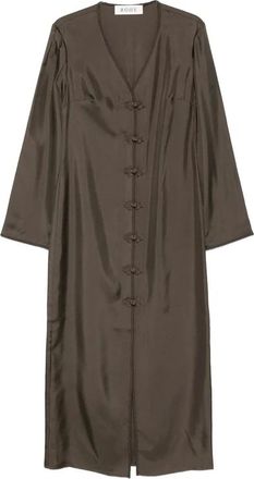 R&oacute;he Femme, Robes, Vert, Taille: 34 FR Robe midi &agrave; col en V