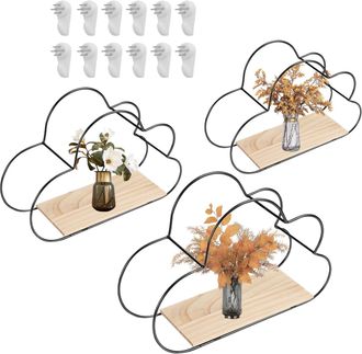 Generic Schwebende Wandregale | Hängeregale Dekoration, Set mit 3 modernen Regalen für Wohnzimmer, Küche, Dekoration und Behälter