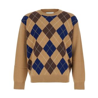 Dunst Argyle Rundhals-Pullover - - Knitwear - Herren - Beige - XL