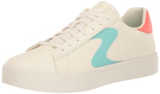 Skechers Damen Eden Lx-top Grade Schn&uuml;rschuh Sneaker, Natural Duraleather Multi Trim, 35 EU