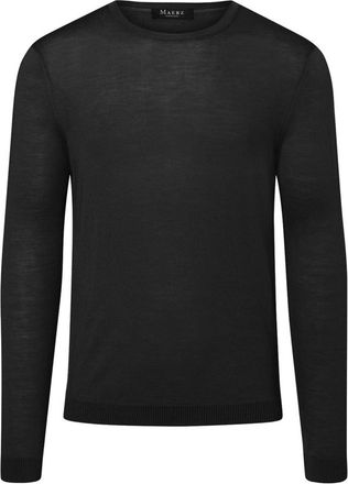 Maerz Rundhals-Pullover aus extrafeiner Merinowolle in