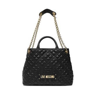 Moschino Schwarze Polyurethan-Handtasche f&uuml;r Damen - - Bags - Damen - Schwarzk - ONE SIZE