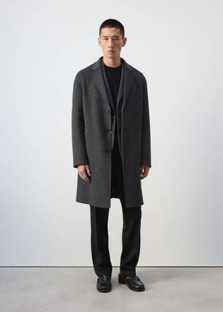 Mango Manteau laine m&eacute;lang&eacute;e boutons gris anthracite - Homme - XXL - MANGO MAN