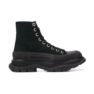Alexander McQueen Schwarze Tread Slick Stiefeletten - - Shoes - Damen - Schwarzk - 38 EU